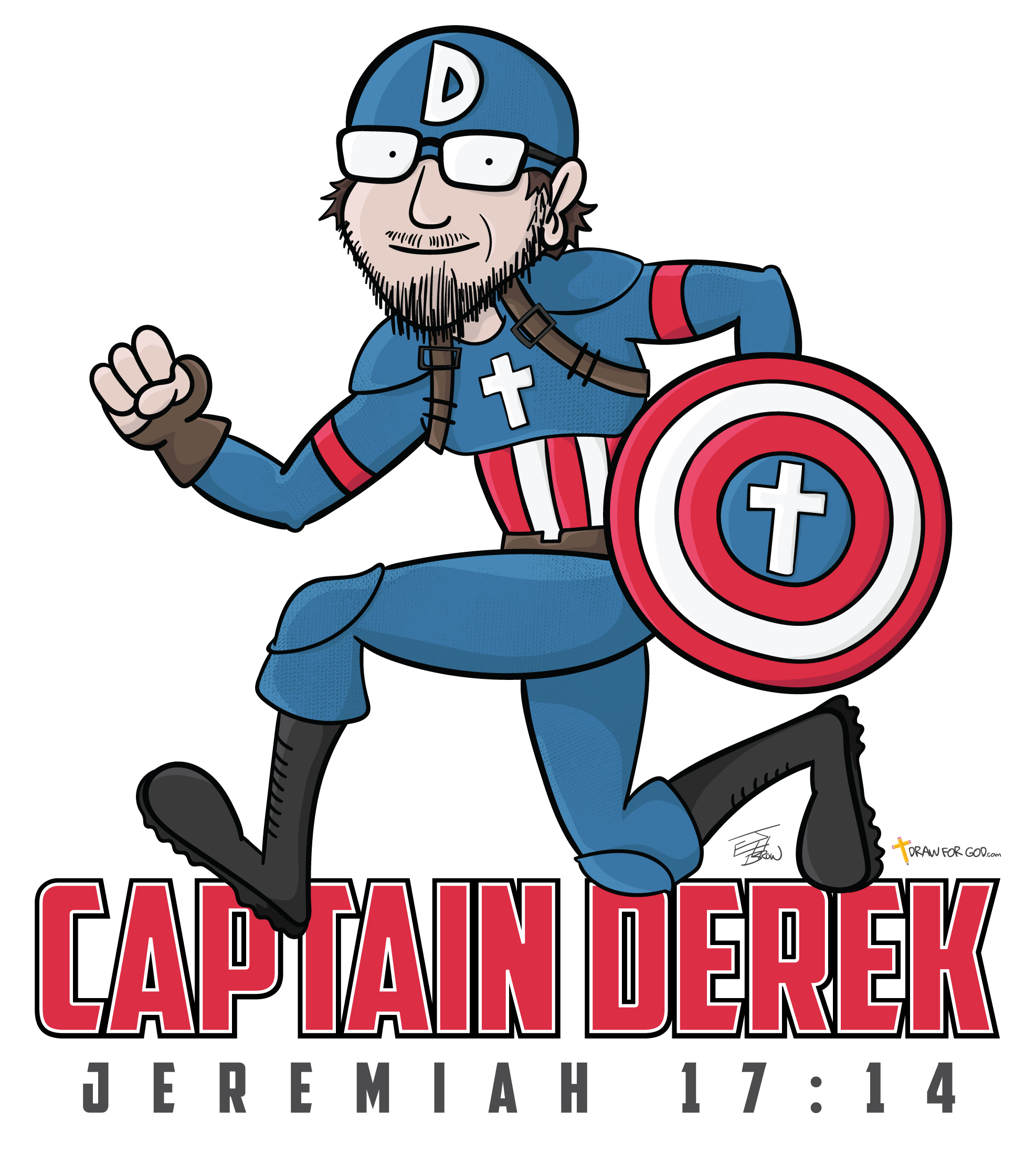 Captain Derek Fundraiser - Custom Cartoon Character Design