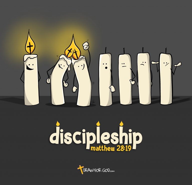 Discipleship Cartoon - Christian Comic - Matthew 28:19 Bible Illustration